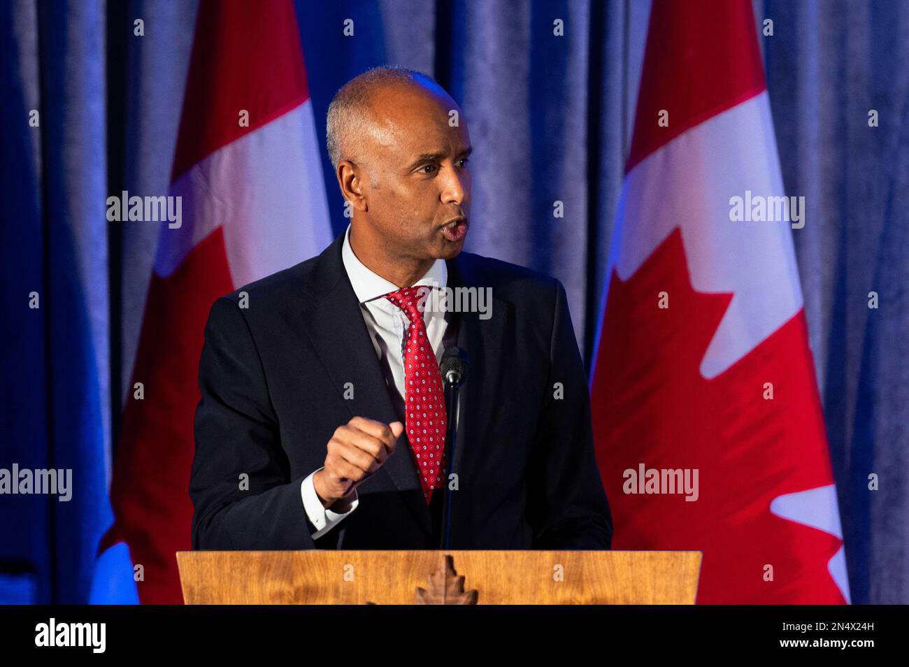 Minister of Housing and Diversity and Inclusion, Ahmed Hussen, delivers ...