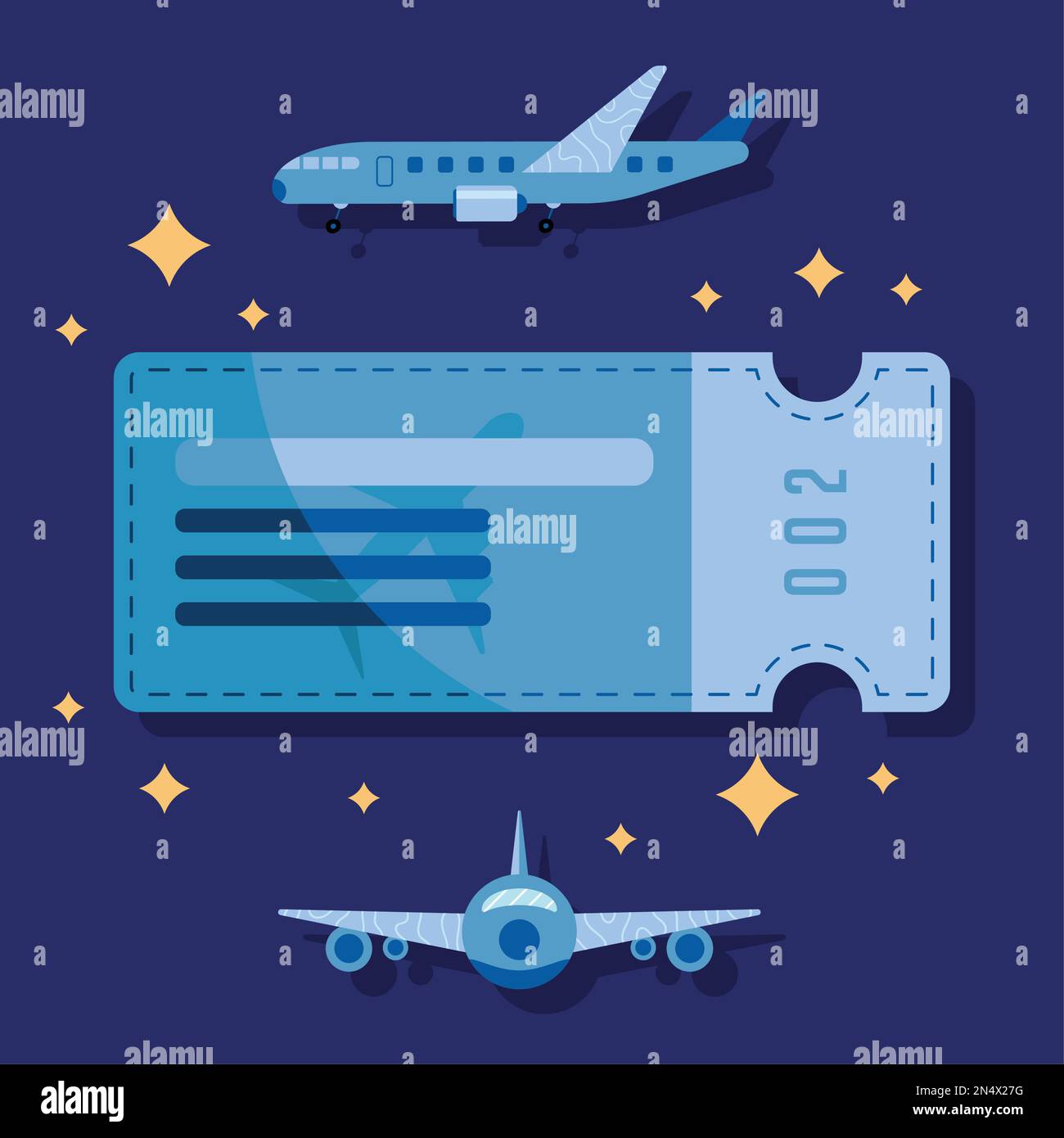 airplanes flying and ticket flight icons Stock Vector Image & Art - Alamy