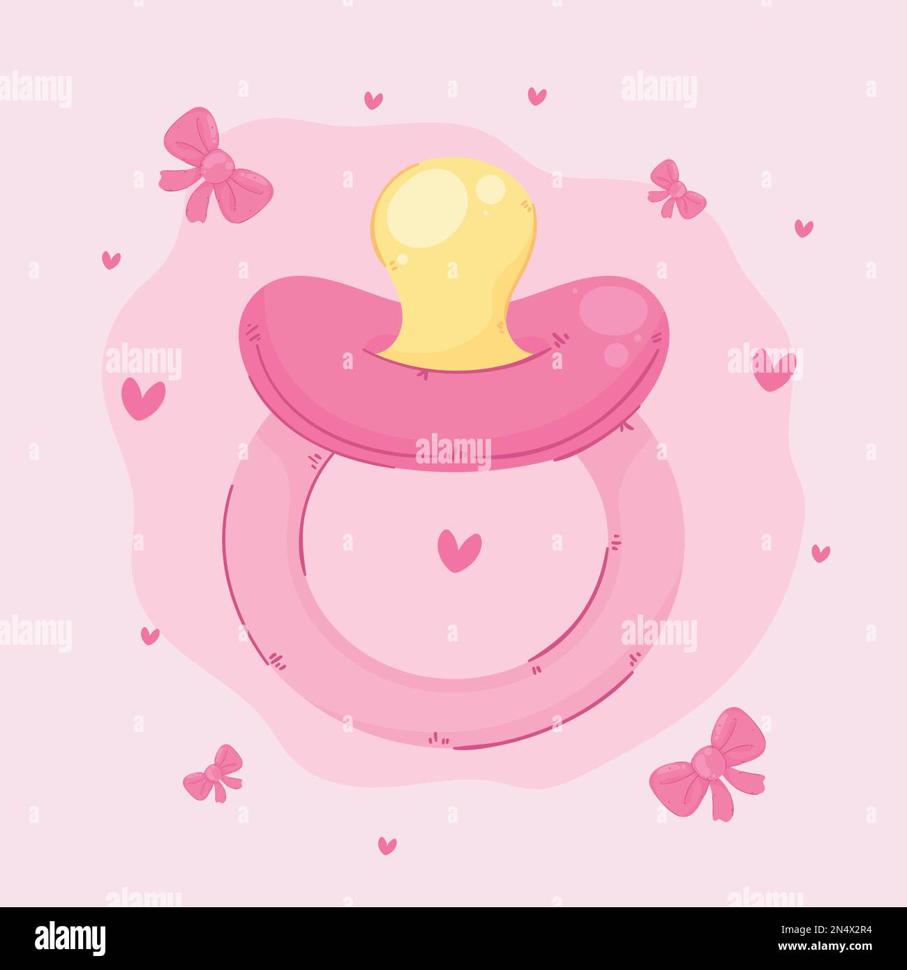 pink pacifier with bows icons Stock Vector Image & Art - Alamy