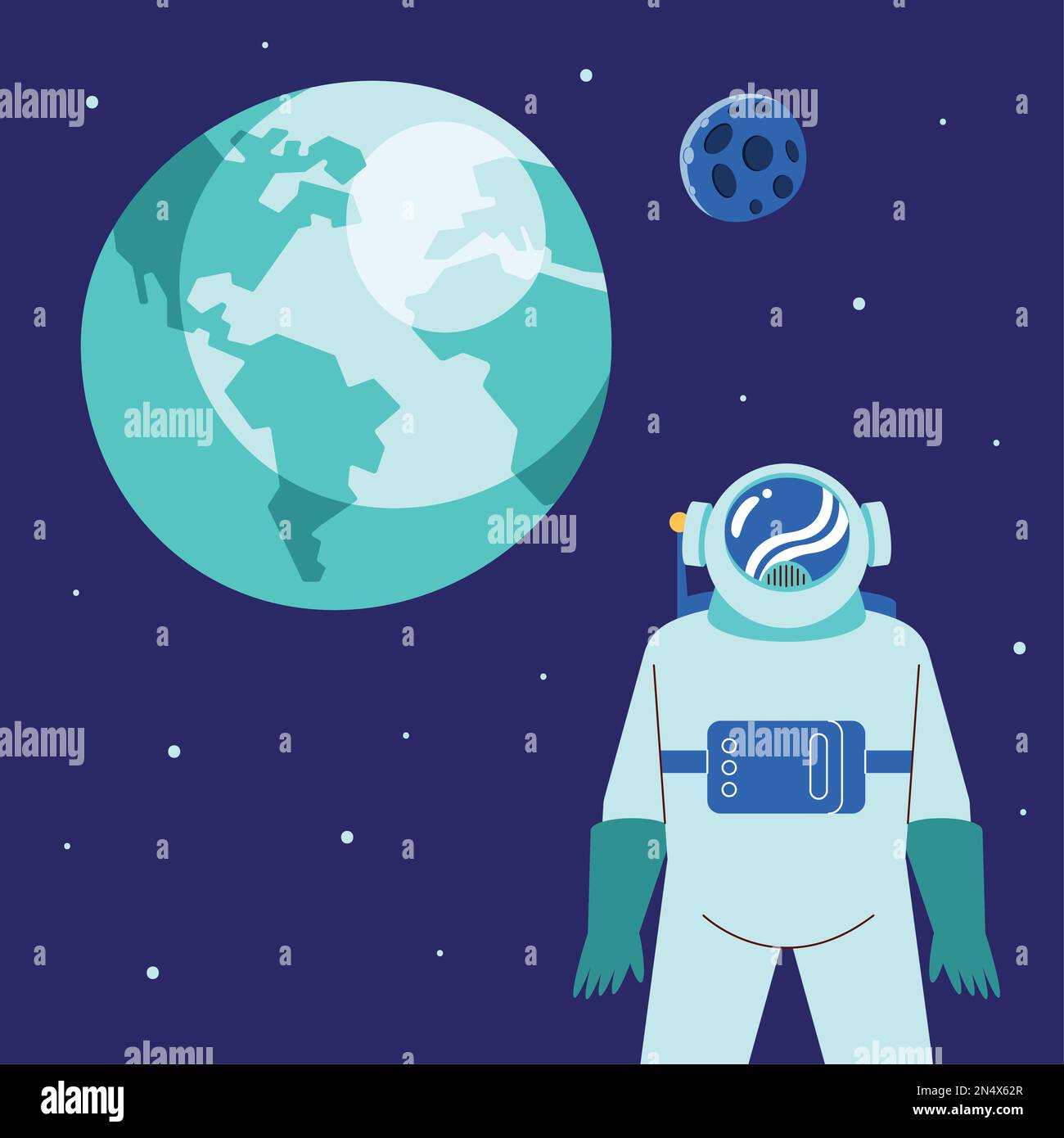 astronaut with earth planet character Stock Vector Image & Art - Alamy