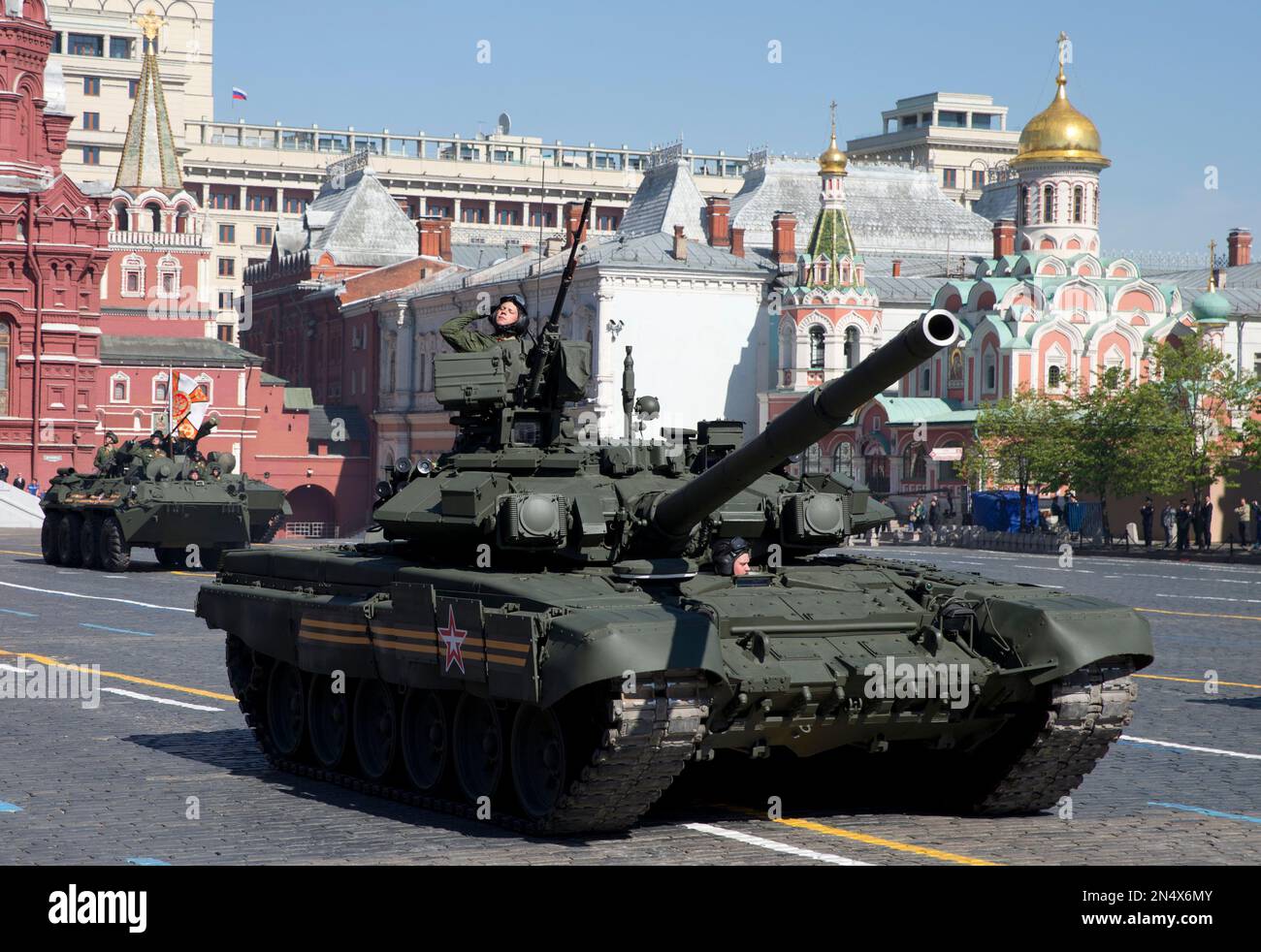 Russia tank T-90A moves along Red Square during the Victory Day Parade ...