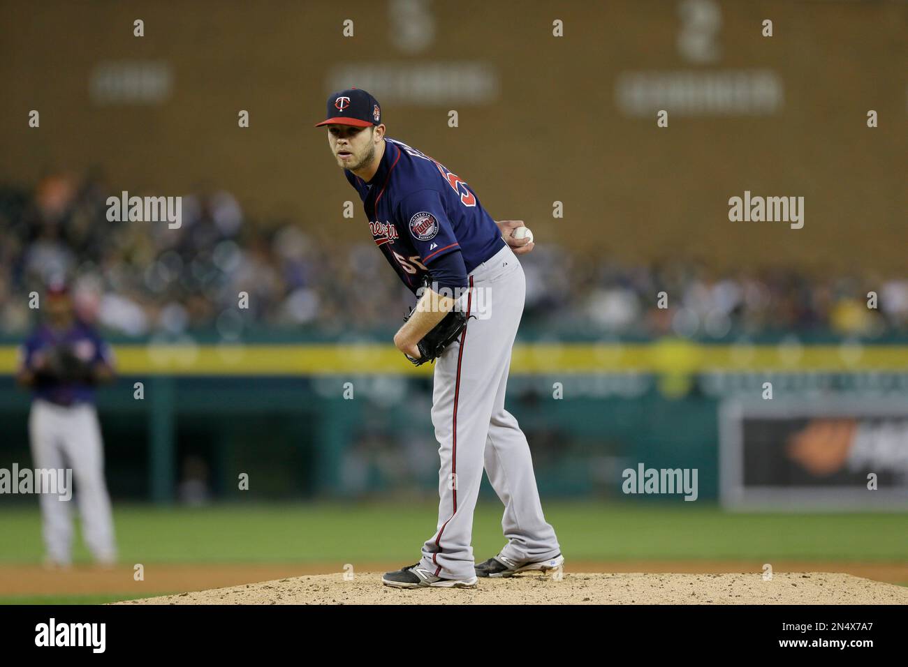 Minnesota Twins relief pitcher Casey Fien prepares to throw during the ...