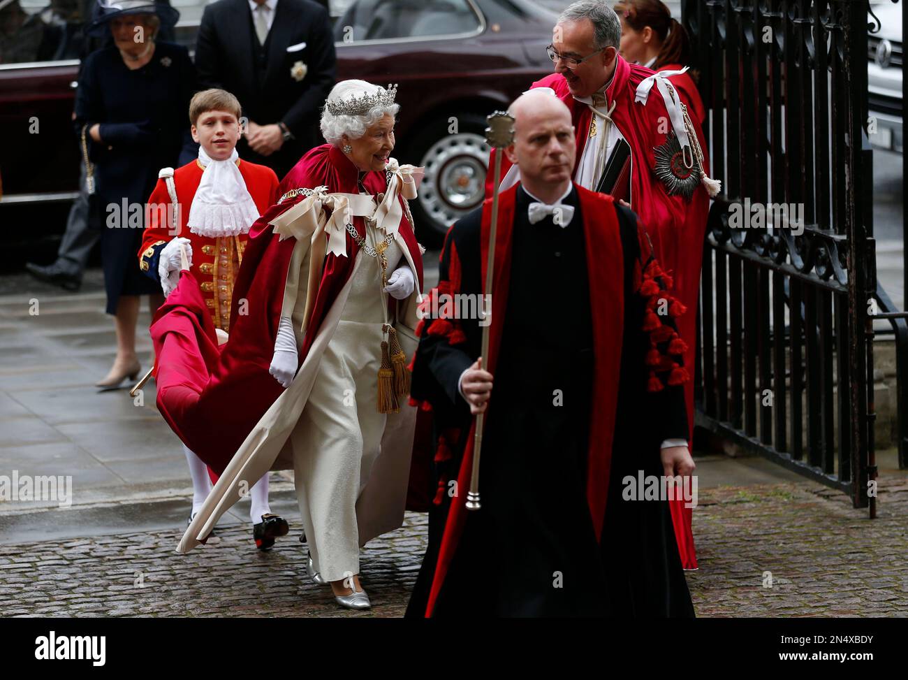 Britain's Queen Elizabeth II arrives for the Order of the Bath Service ...