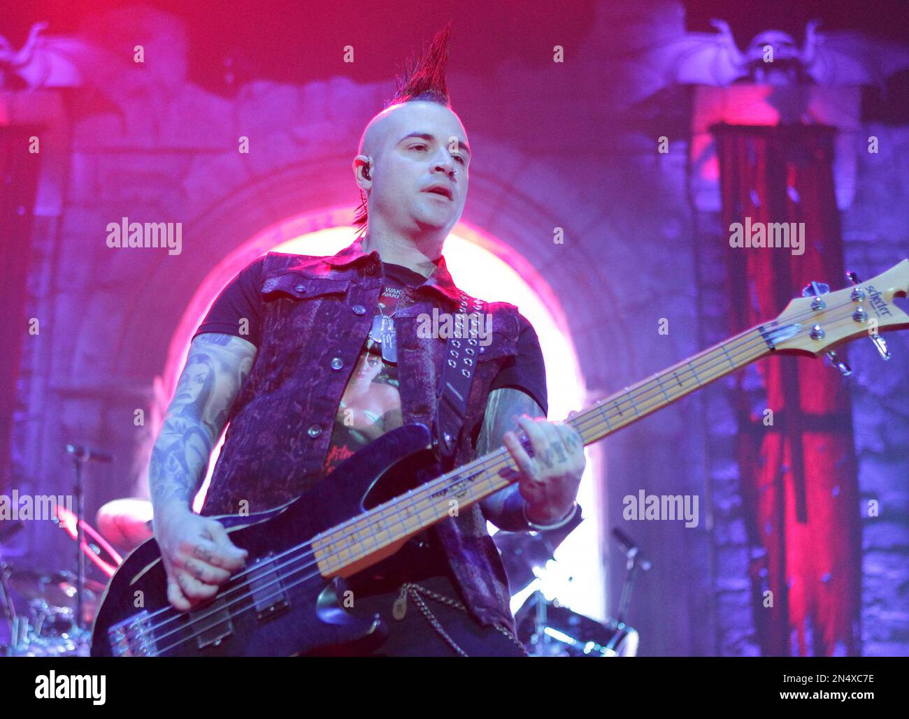 Johnny Christ of the band Avenged Sevenfold performs in concert at the ...
