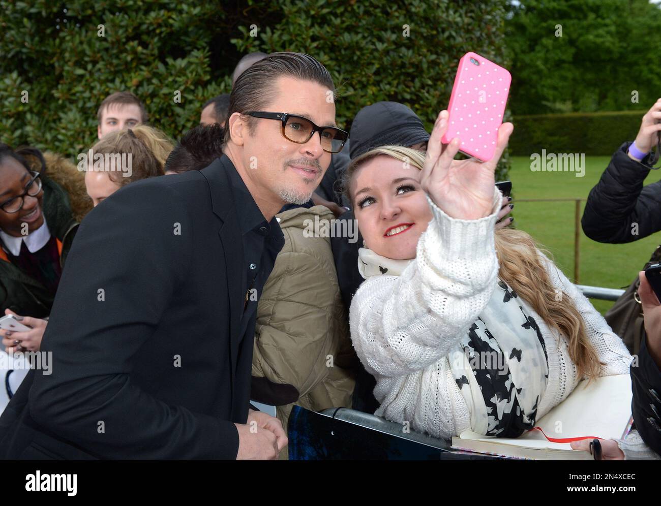 American Actor Brad Pitt seen at Britain Maleficent Event at Kensington ...