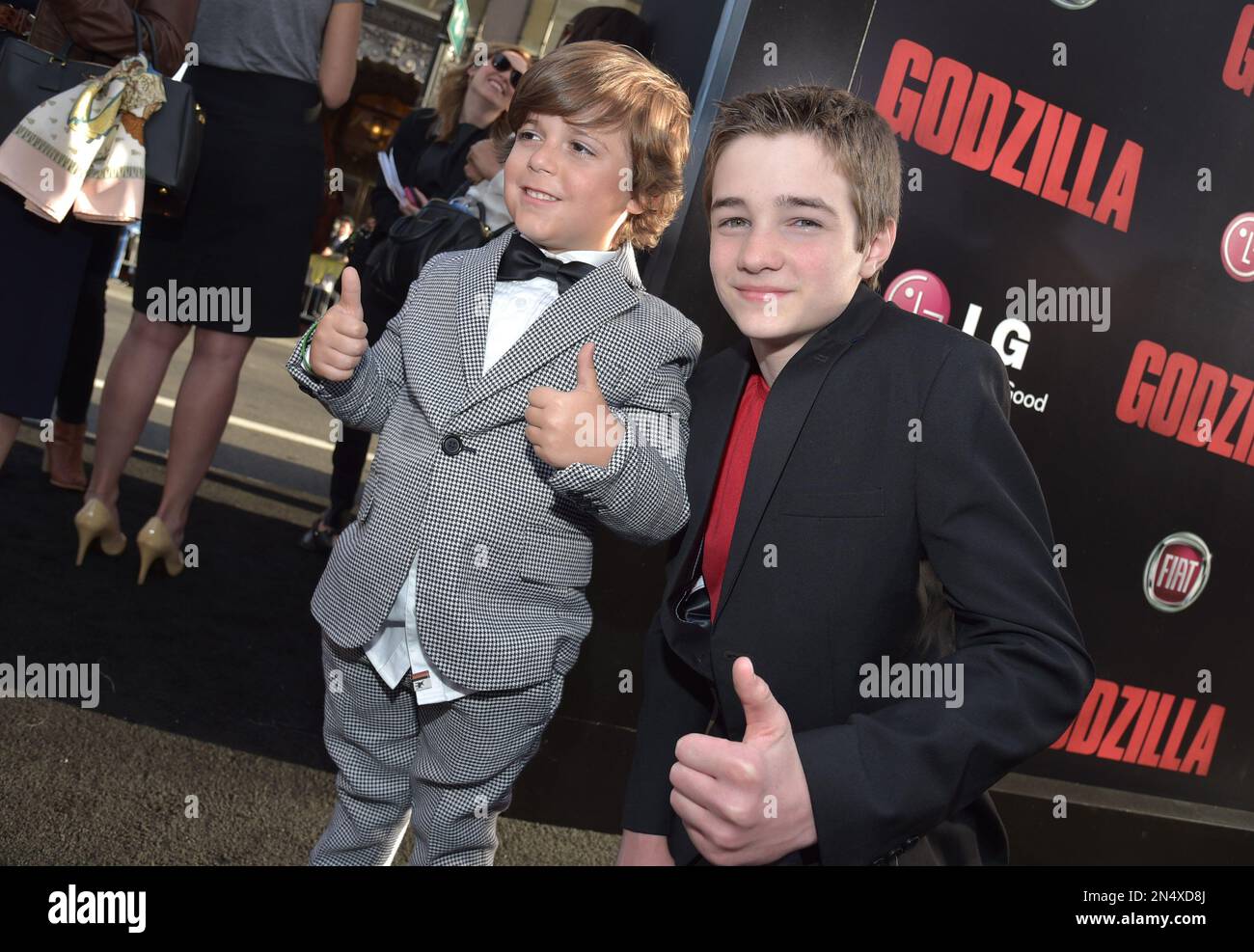 Carson Bolde and CJ Adams arrive at the LA Premiere of "Godzilla" at ...