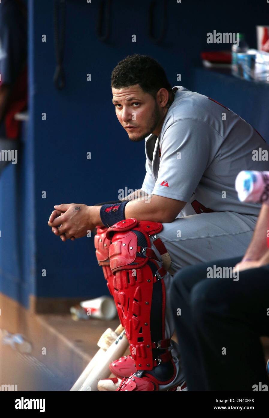 St. Louis Cardinals catcher Yadier Molina (4) prepares to bat in the ...