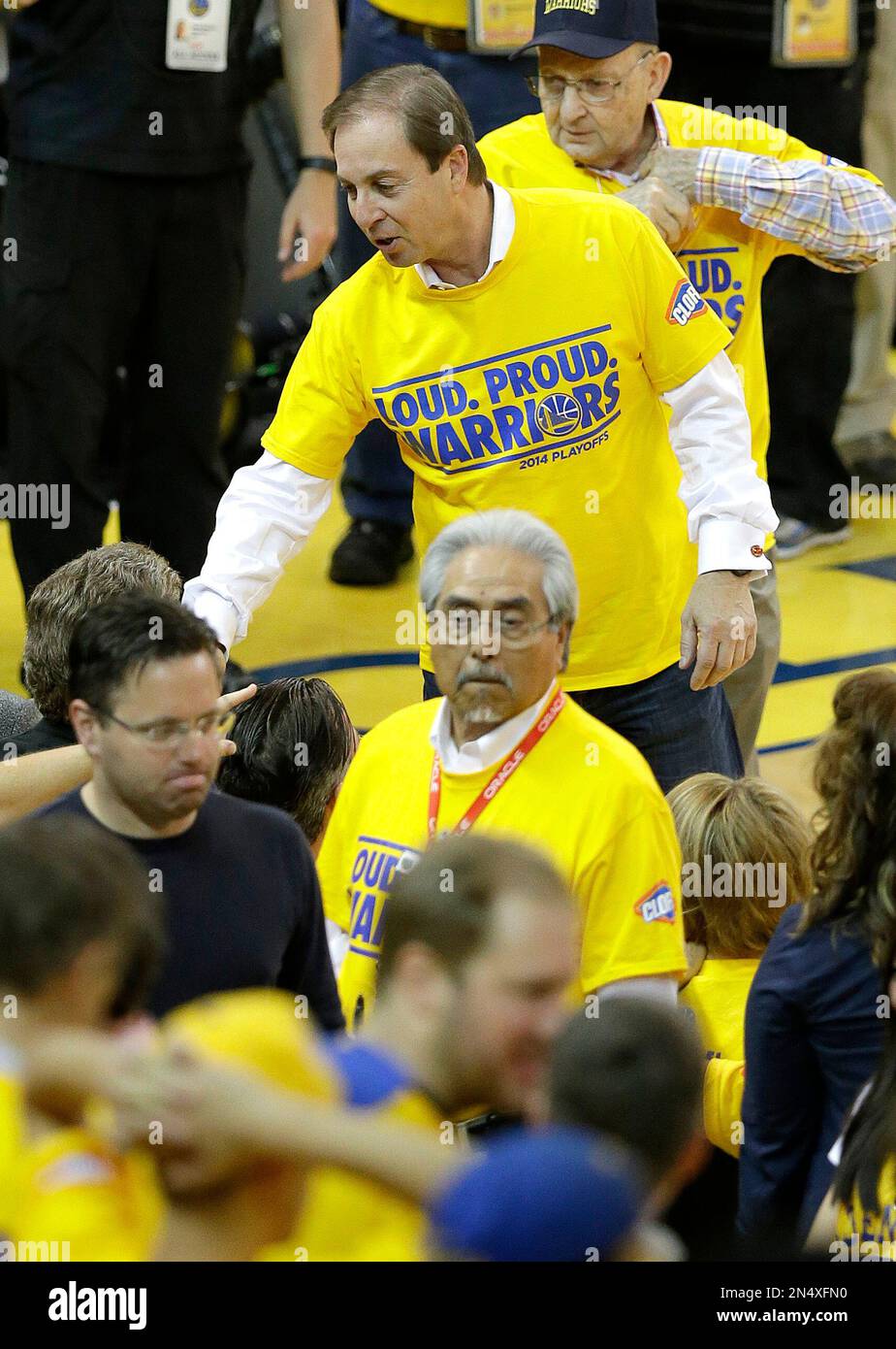 Golden State Warriors owner Joe Lacob shakes hands before Game 6 of an ...