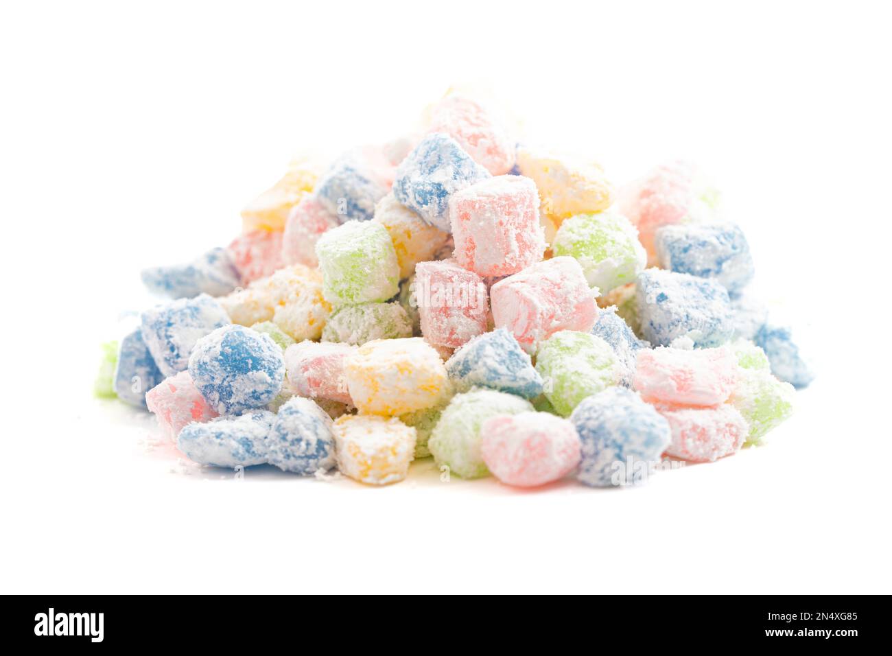 Rainbow Mini Mochi Rice Cake Candies Isolated on a White Background ...