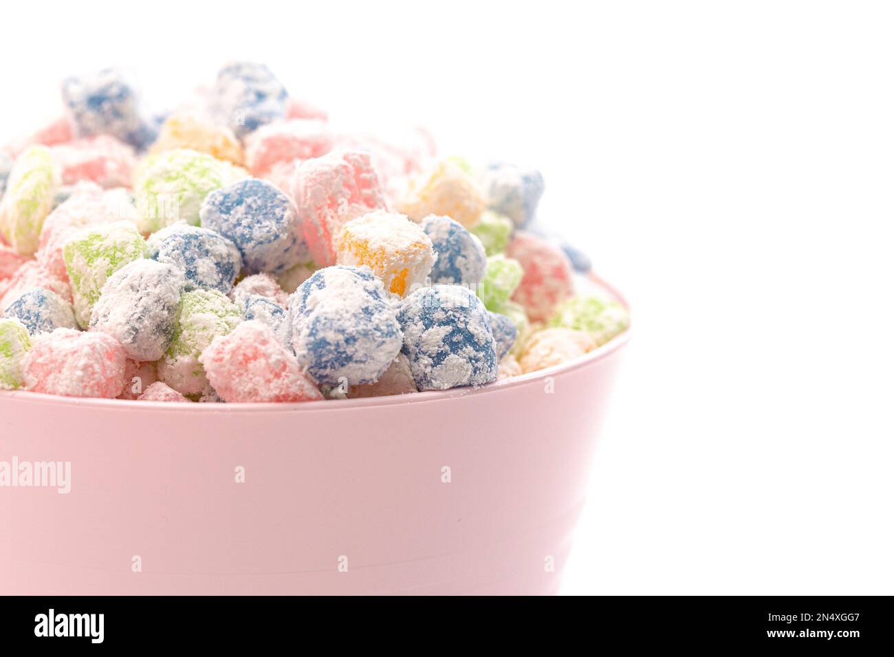 Rainbow Mini Mochi Rice Cake Candies Isolated on a White Background ...