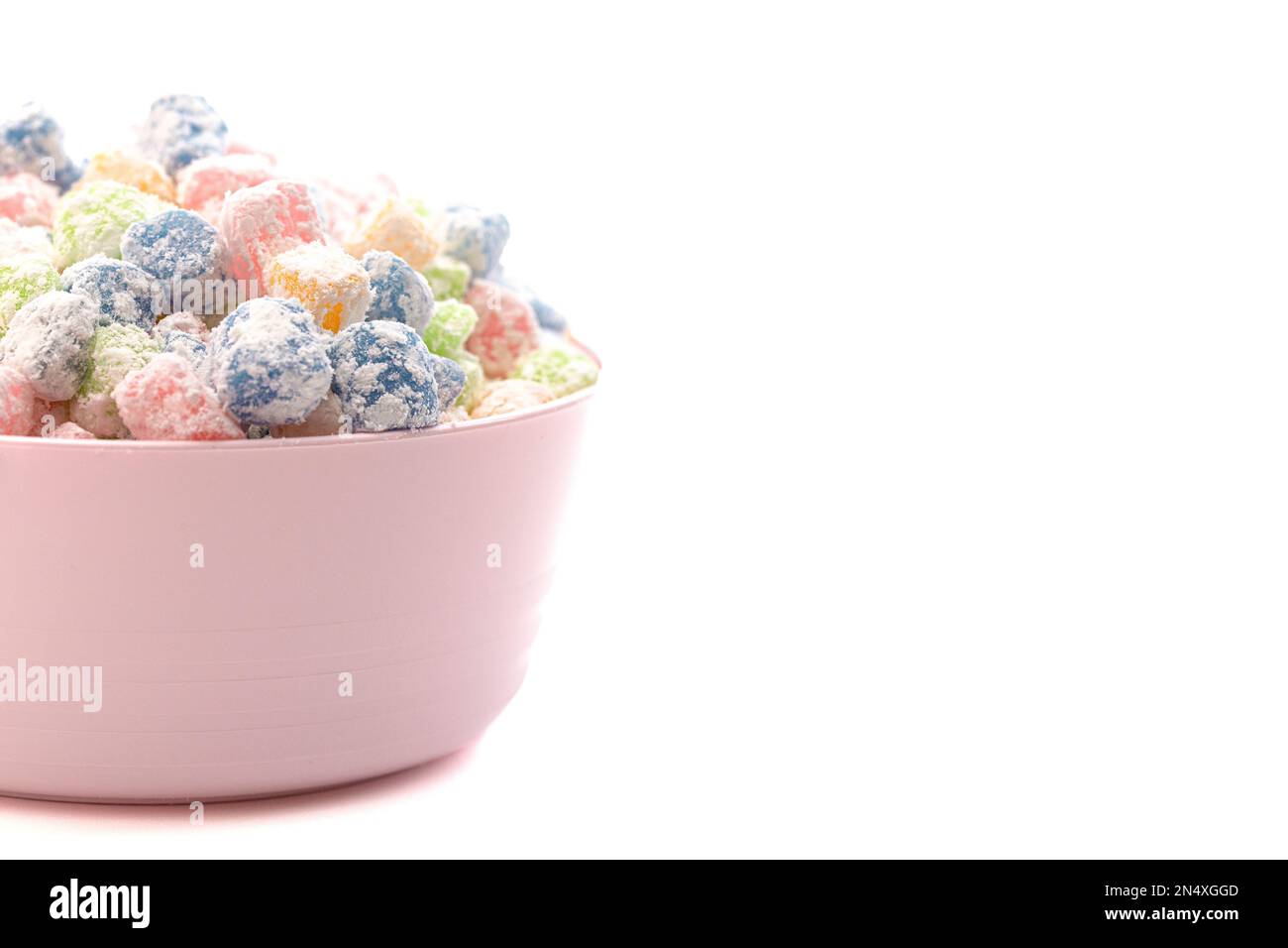 Rainbow Mini Mochi Rice Cake Candies Isolated on a White Background ...
