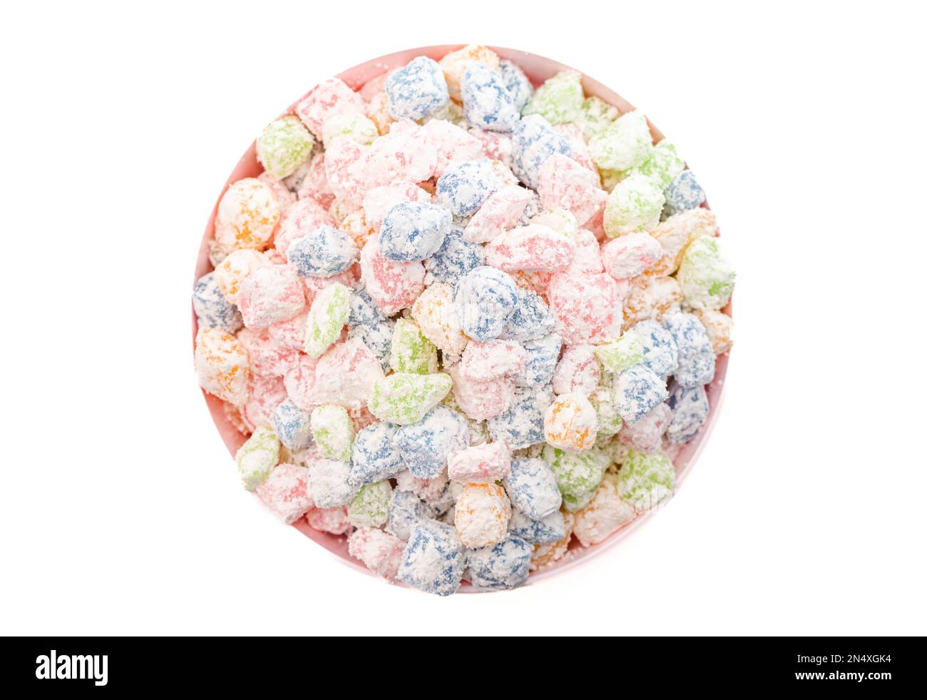 Rainbow Mini Mochi Rice Cake Candies Isolated on a White Background ...