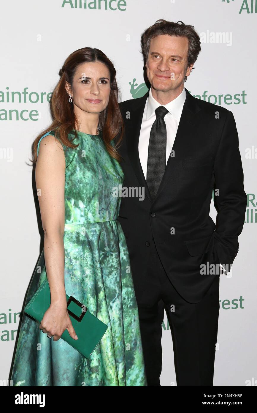 Actor Colin Firth and wife Livia attend the 2014 Rainforest Alliance ...