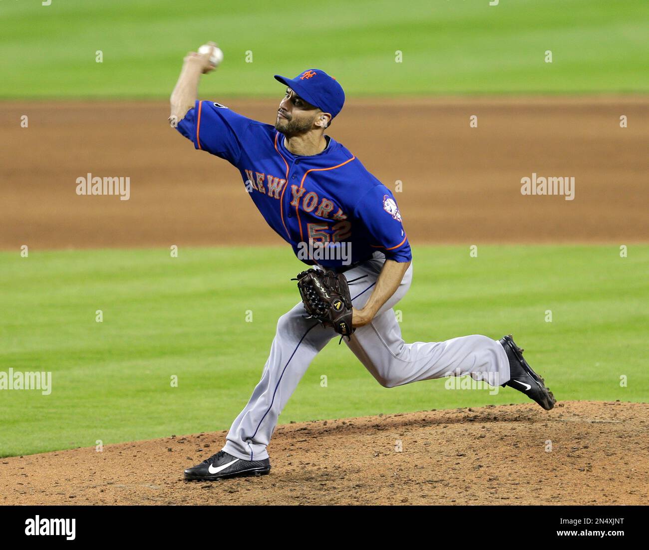 New York Mets' Carlos Torres pitches against the Miami Marlins duringa ...