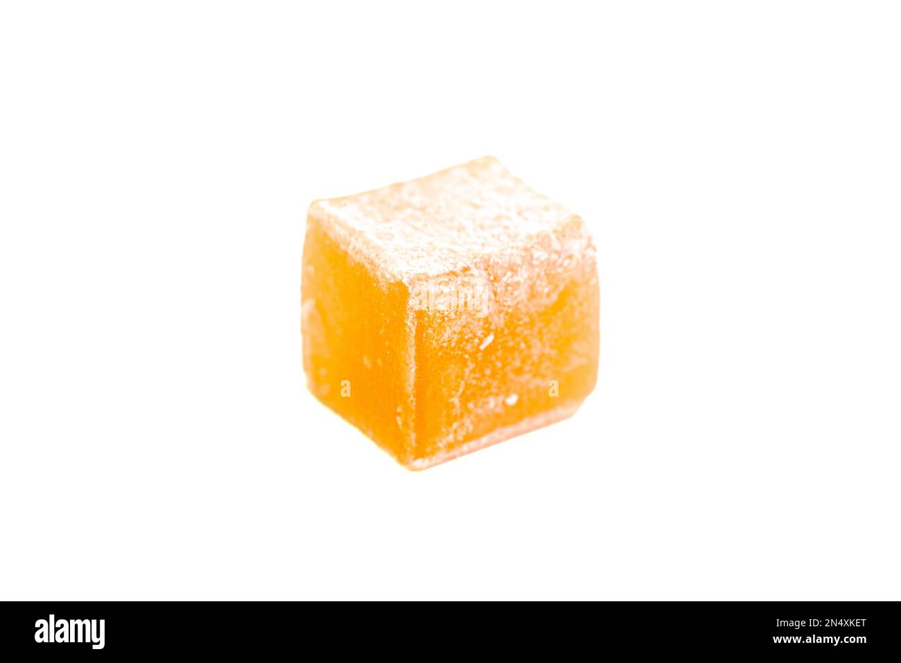 Orange Turkish Delight on a White Background Stock Photo - Alamy