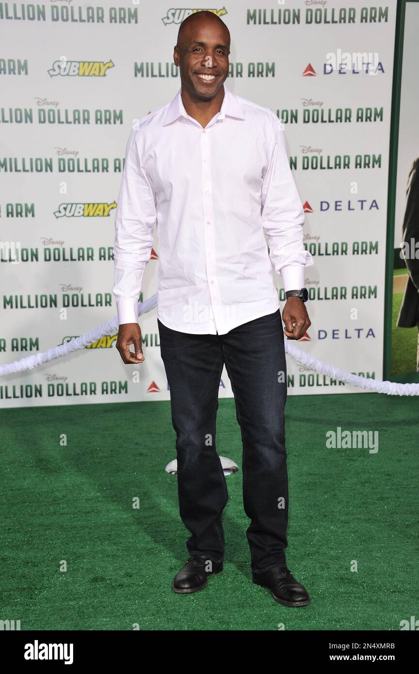 Barry Bonds arrives at the world premiere of "Million Dollar Arm" on ...