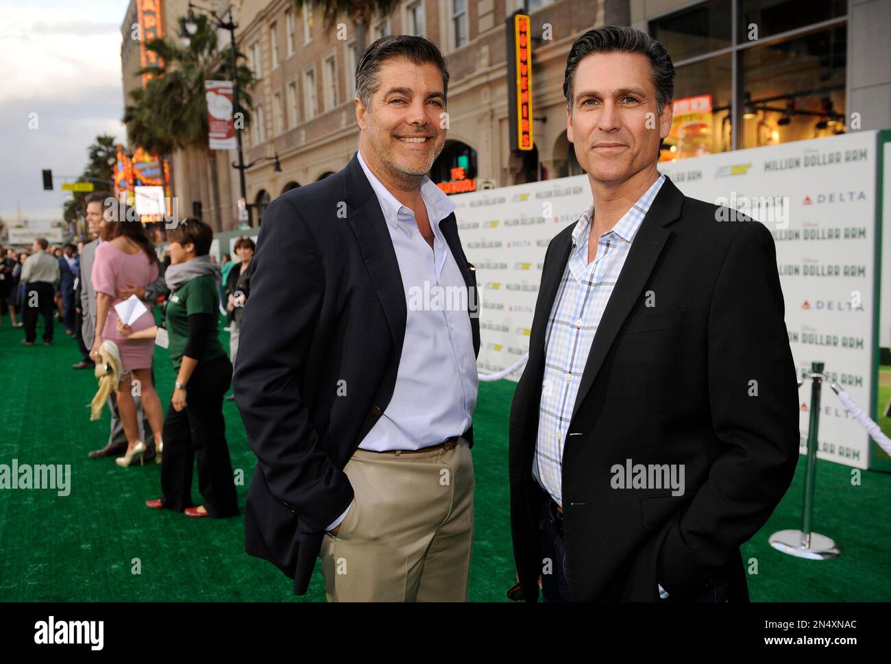 Producers Gordon Gray, left, and Mark Ciardi arrive at the world ...