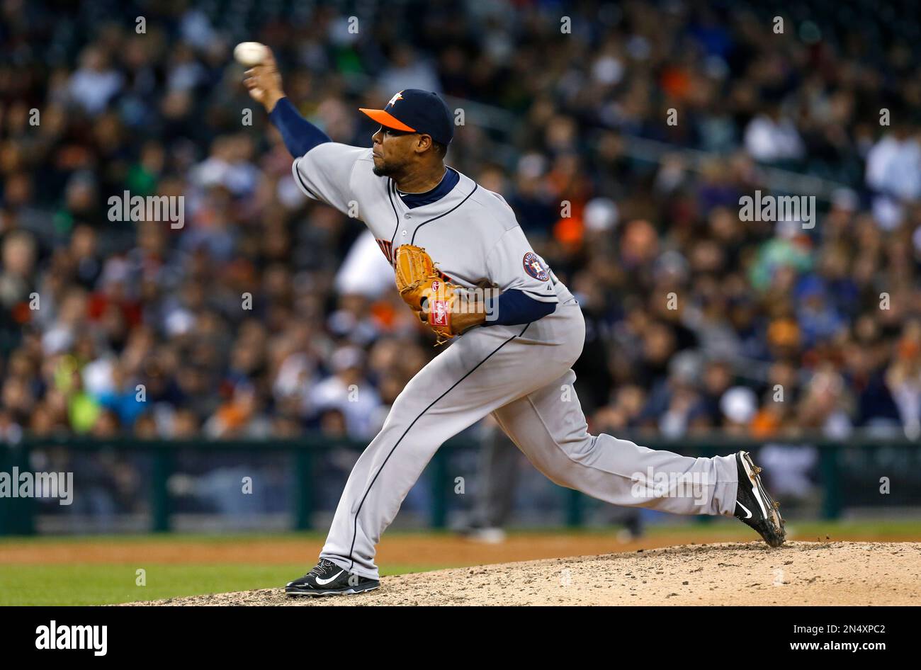 Houston Astros relief pitcher Jose Cisnero throws against the Detroit ...