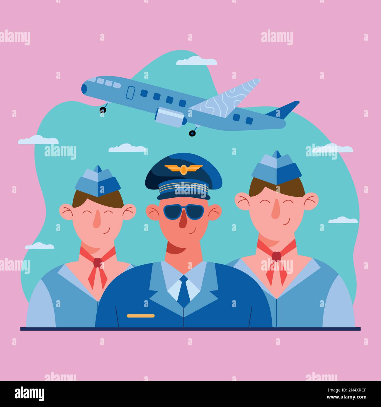 airplane with aircrew team scene Stock Vector Image & Art - Alamy