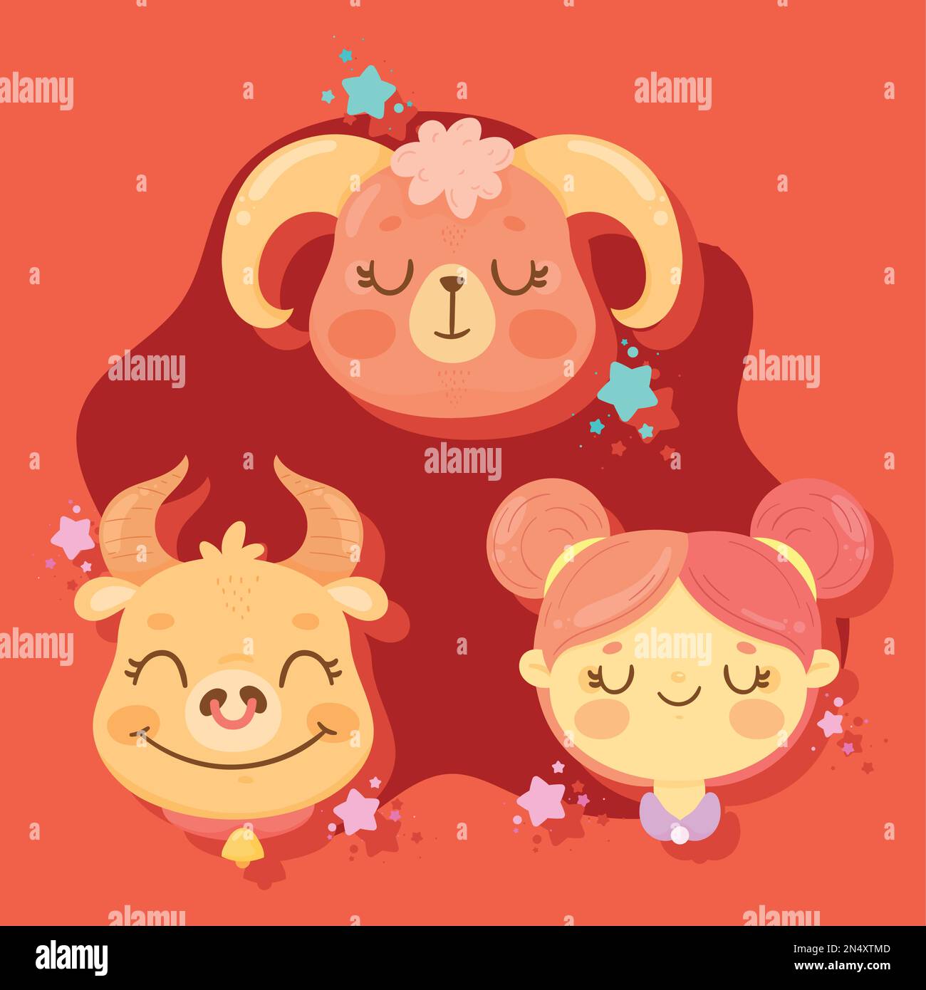 three zodiac signs cute icons Stock Vector Image & Art - Alamy