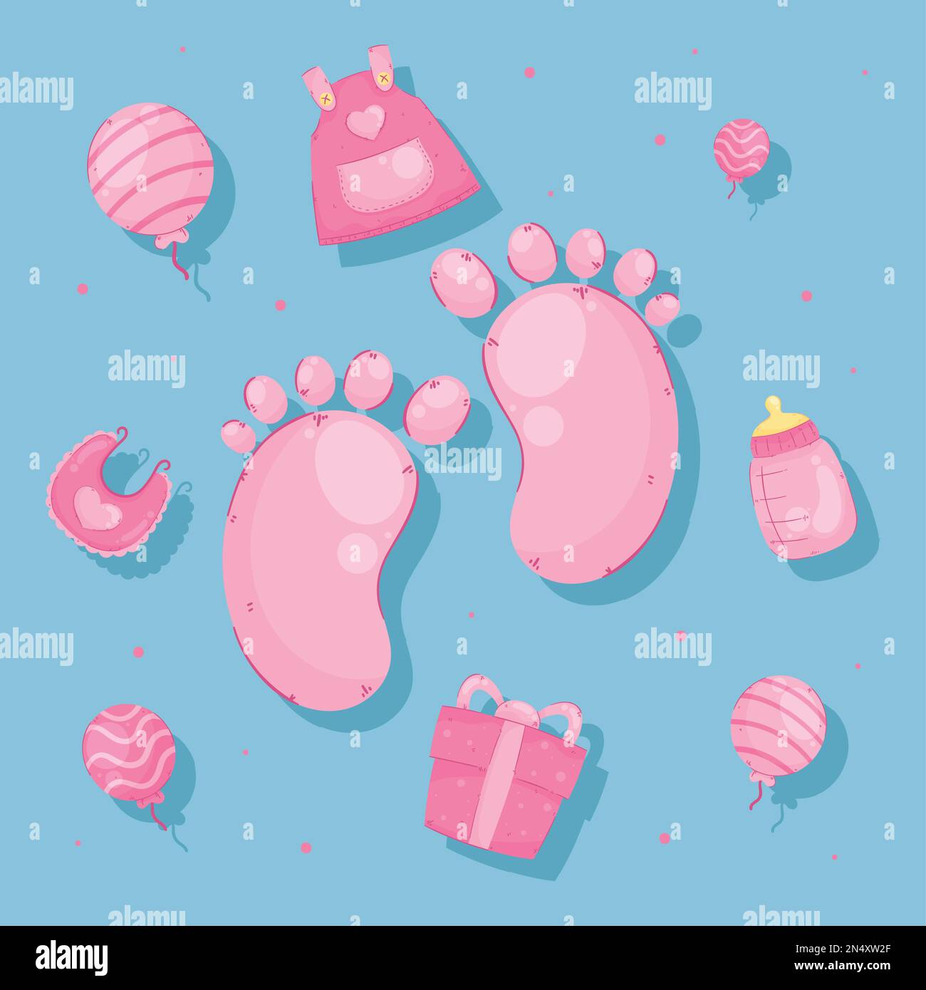 pink baby girl accessories icons Stock Vector Image & Art - Alamy
