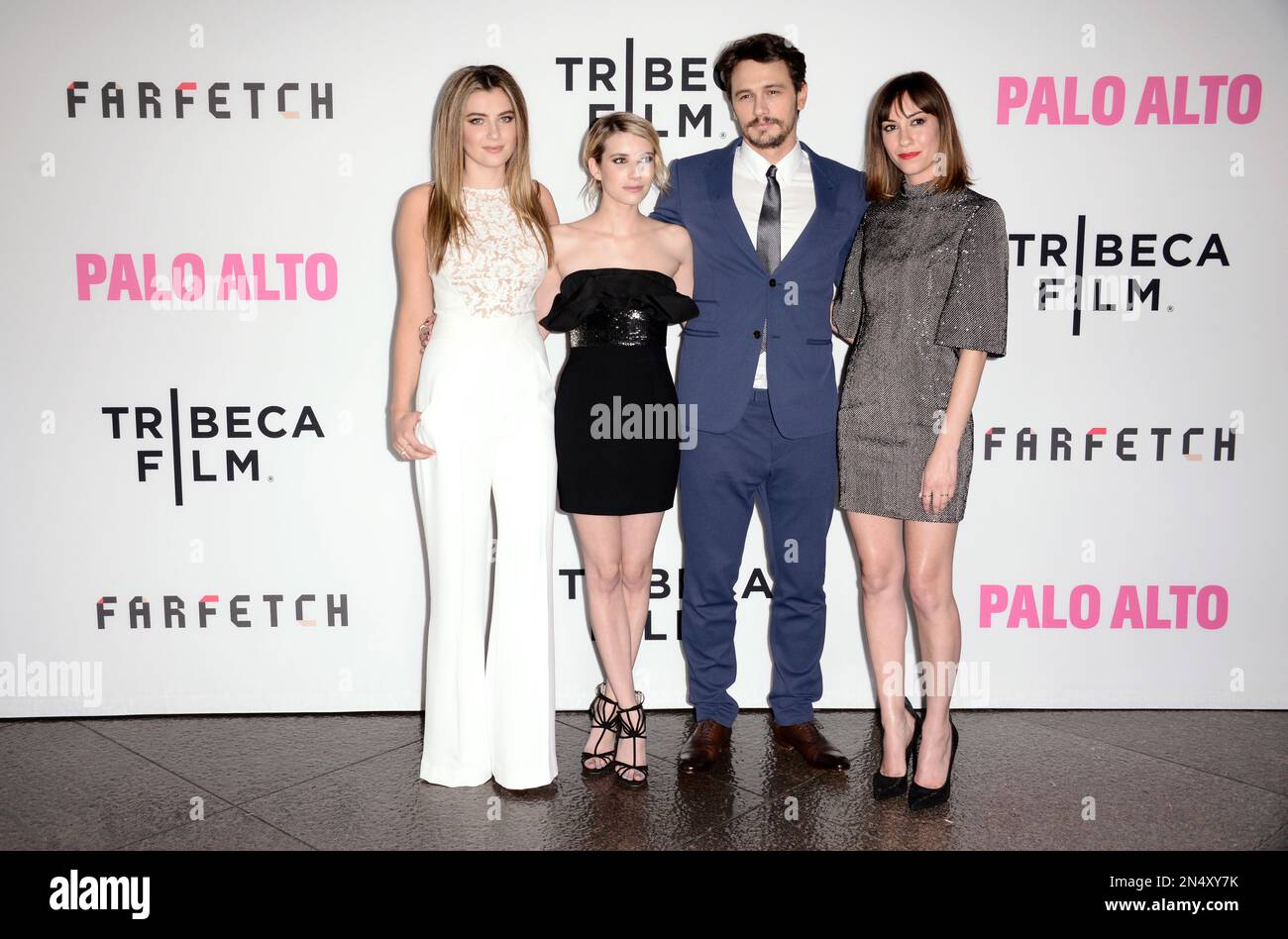 Zoe Levin, and from left, Emma Roberts, James Franco and director Gia ...
