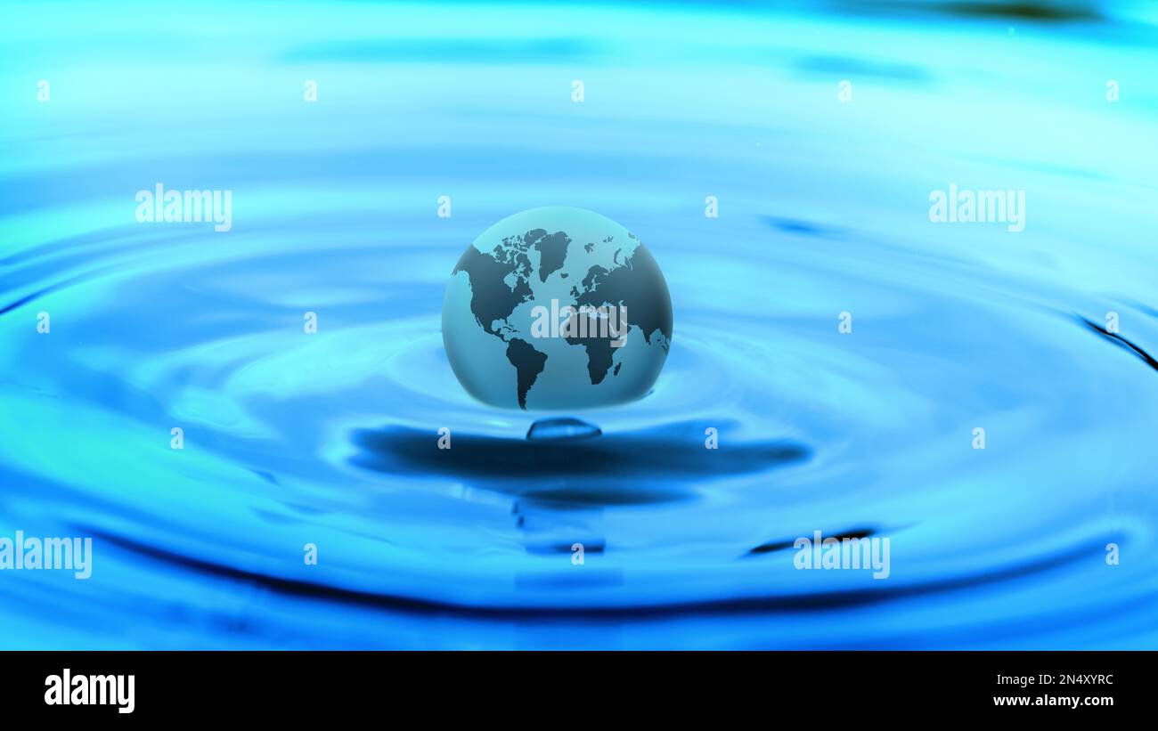 Earth with a water background. World Water Day Stock Photo - Alamy