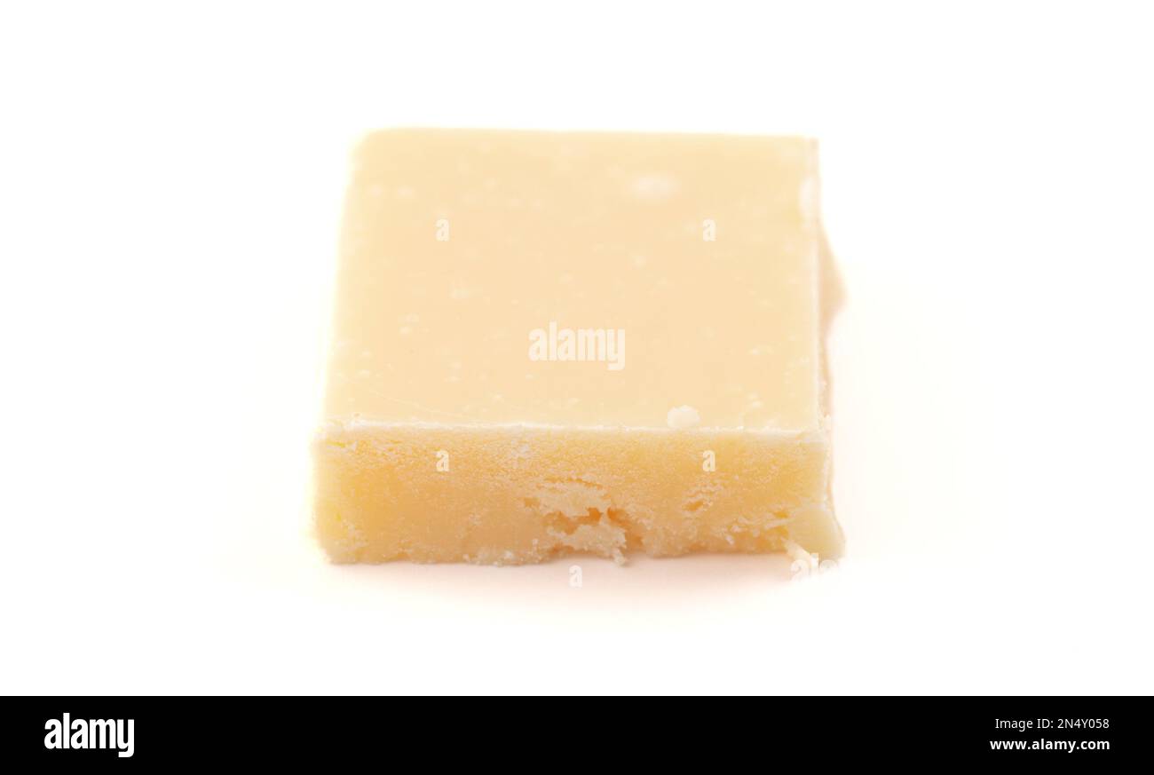 Square Creamy White Chocolate Fudge Isolated on a White Background ...