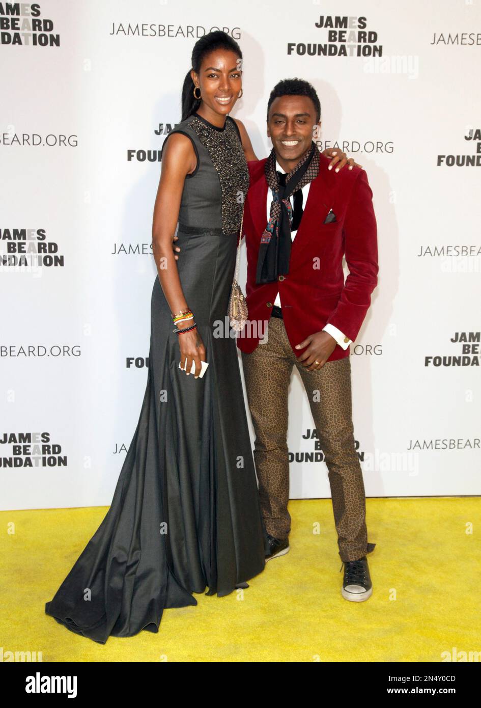 Restauranteur Marcus Samuelsson, right, with his wife, model Maya Haile ...
