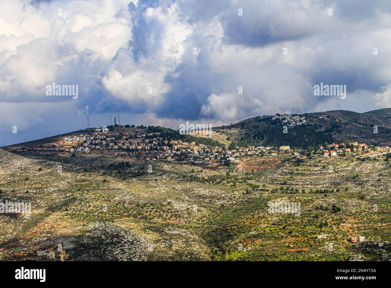 A general view of the Jewish settlement of Elon Moreh, east of Nablus ...