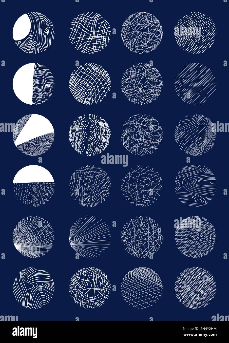 Big set round linear abstract backgrounds or patterns. Vector Hand ...