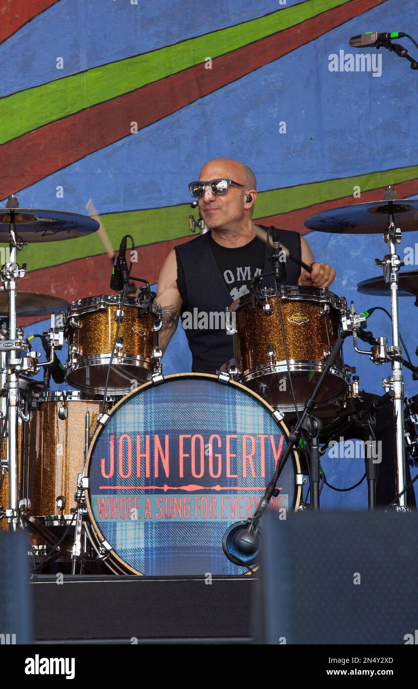 Drummer Kenny Aronoff performs with John Fogerty at the New Orleans ...