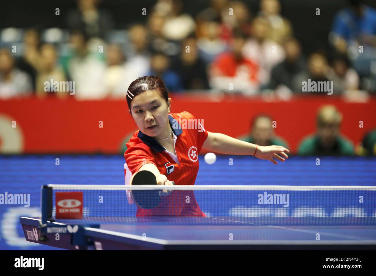 Lee Ho Ching of Hong Kong competes against Petrissa Solja of Germany ...