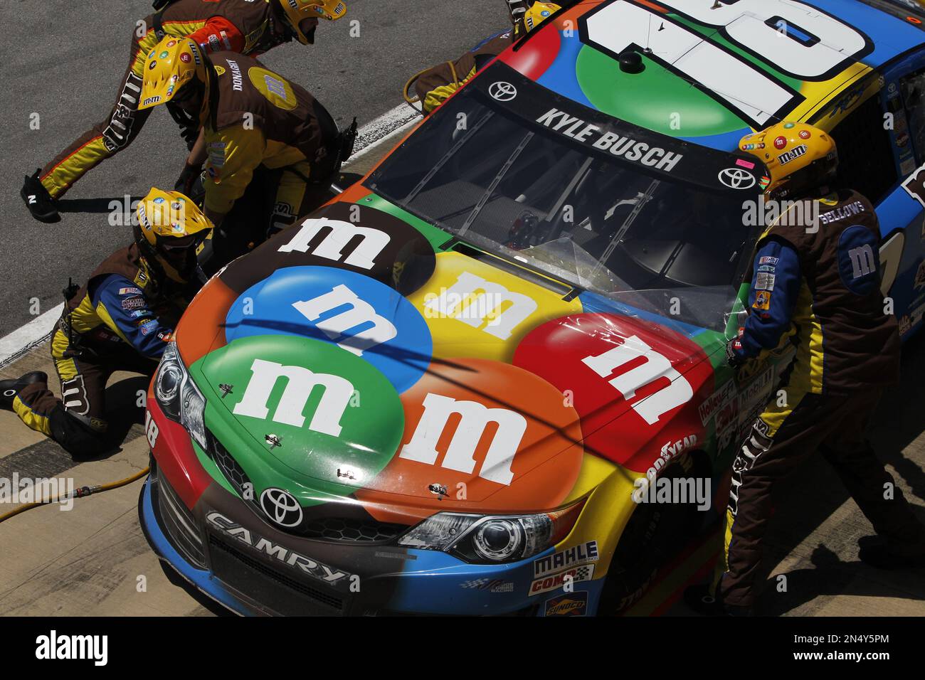 Kyle Busch takes a pitstop during the NASCAR Aaron's 499 Sprint Cup ...