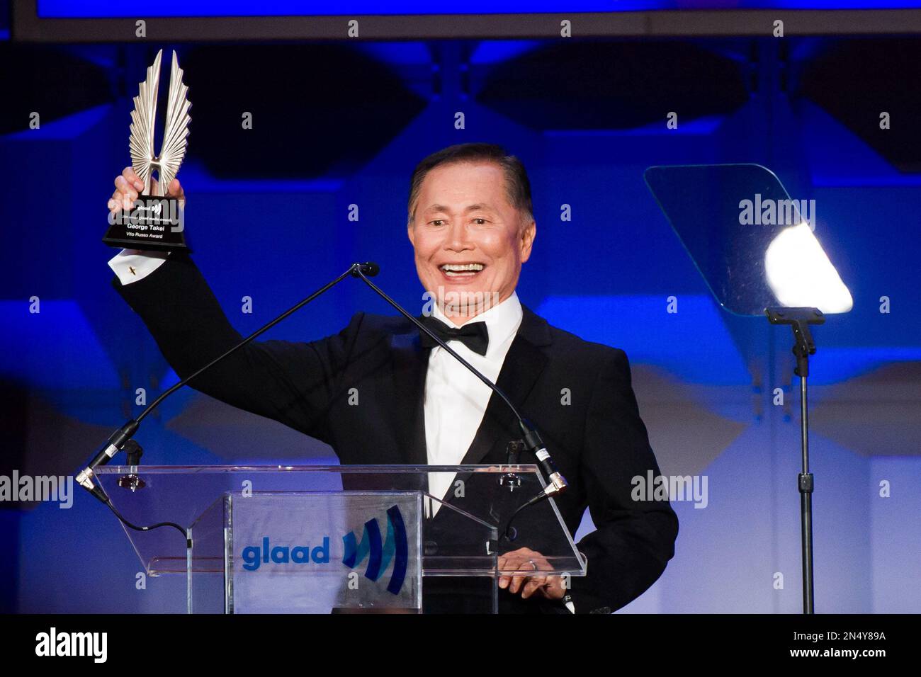 George Takei accepts the Vito Russo Award at the GLAAD Media Awards on ...