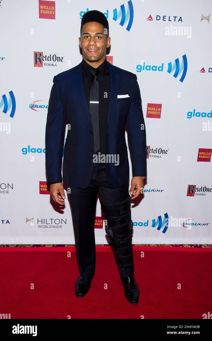 Derrick Gordon attends the GLAAD Media Awards on Saturday, May 3, 2014 ...