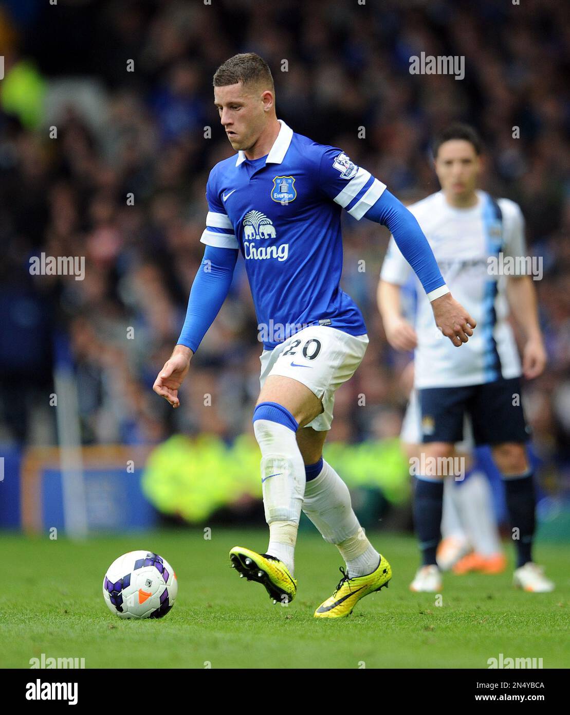 Everton's Ross Barkley in action during their English Premier League ...