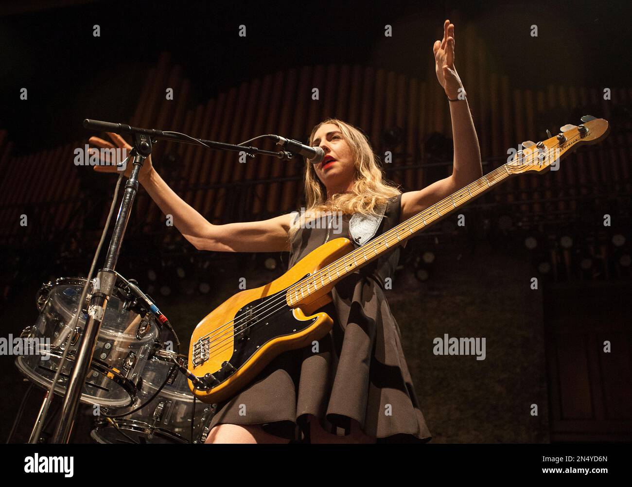 Este Haim with Haim performing at the Tabernacle on Friday, May 2, 2014 ...