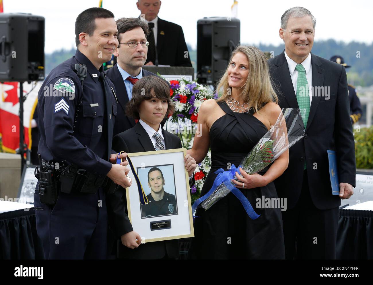 Bellingham Police Sgt. Donald Almer, left, stands with his son Dawson ...