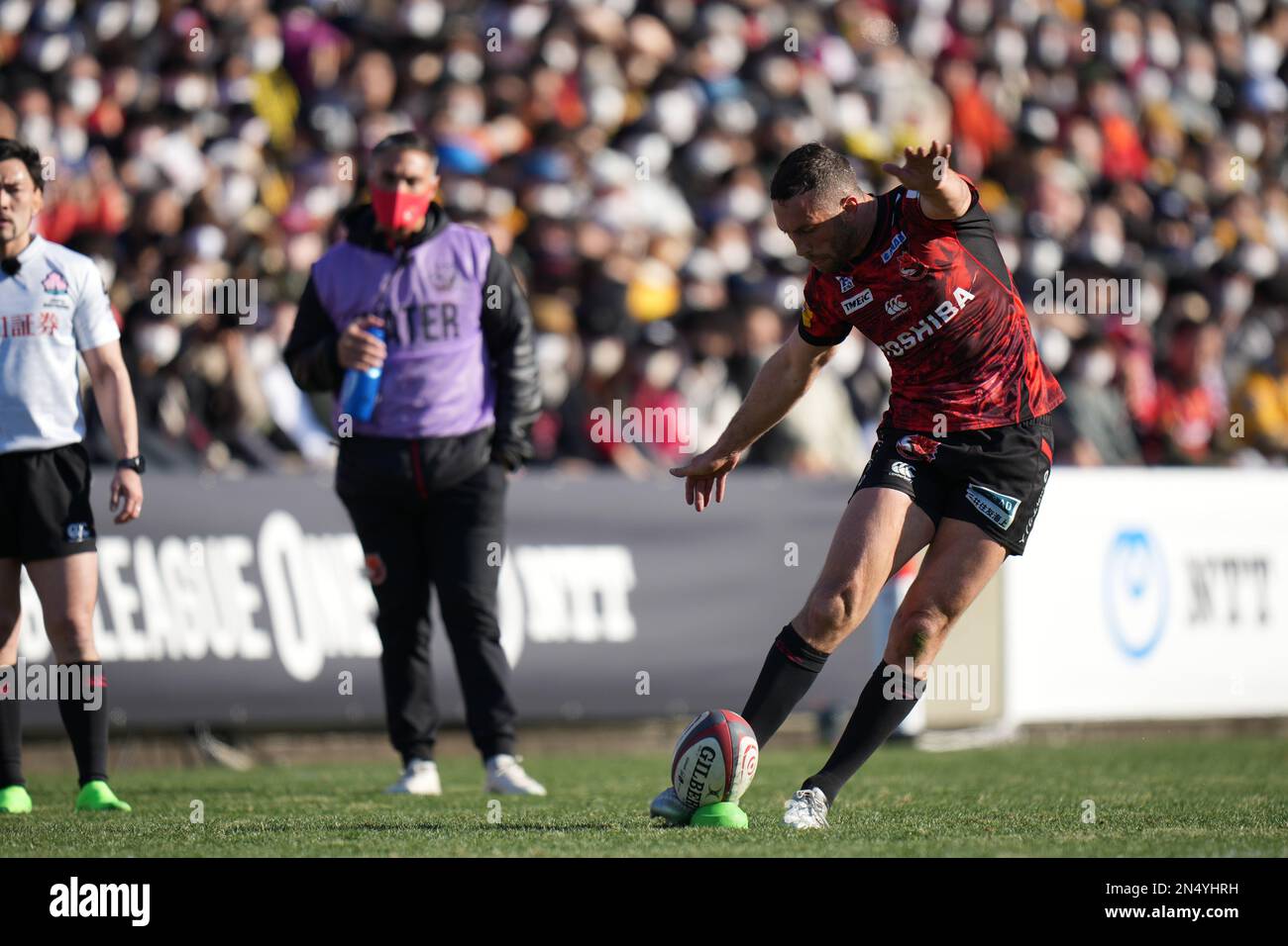 Brave Lupus' Tom Taylor during the 2022-23 Japan Rugby League One match ...
