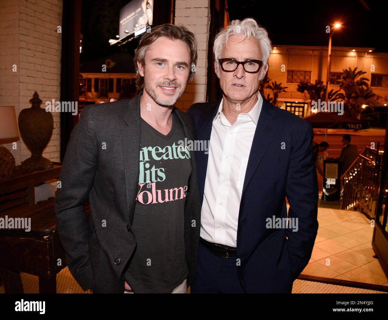 Actor Sam Trammel, left, and actor and director John Slattery attend ...