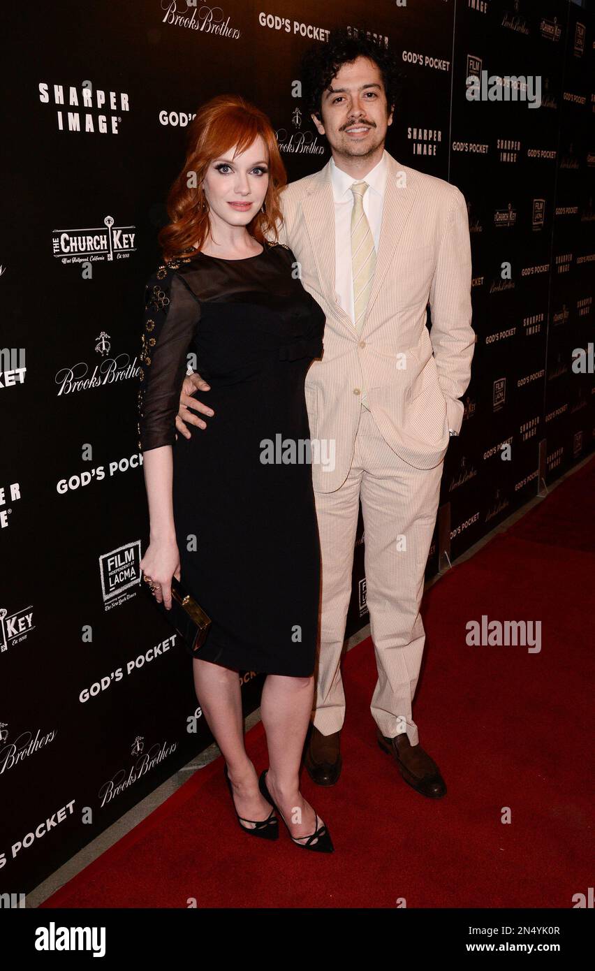 Actress Christina Hendricks, left, and her husband, actor Geoffrey ...