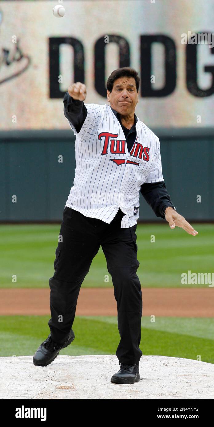 Actor Lou Ferrigno throws out a ceremonial first pitch before the first ...