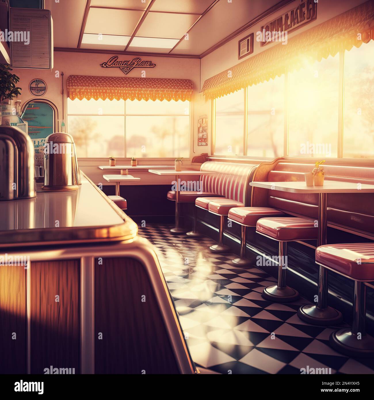 American diner 1950s hi-res stock photography and images - Alamy