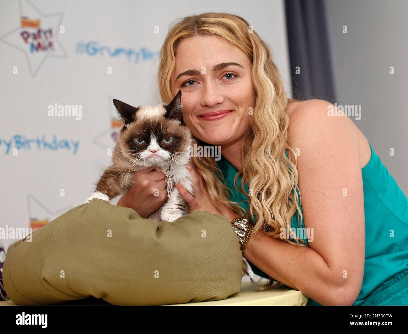 Grumpy Cat owner Tabatha Bundesen is seen with Grumpy Cat as Friskies ...