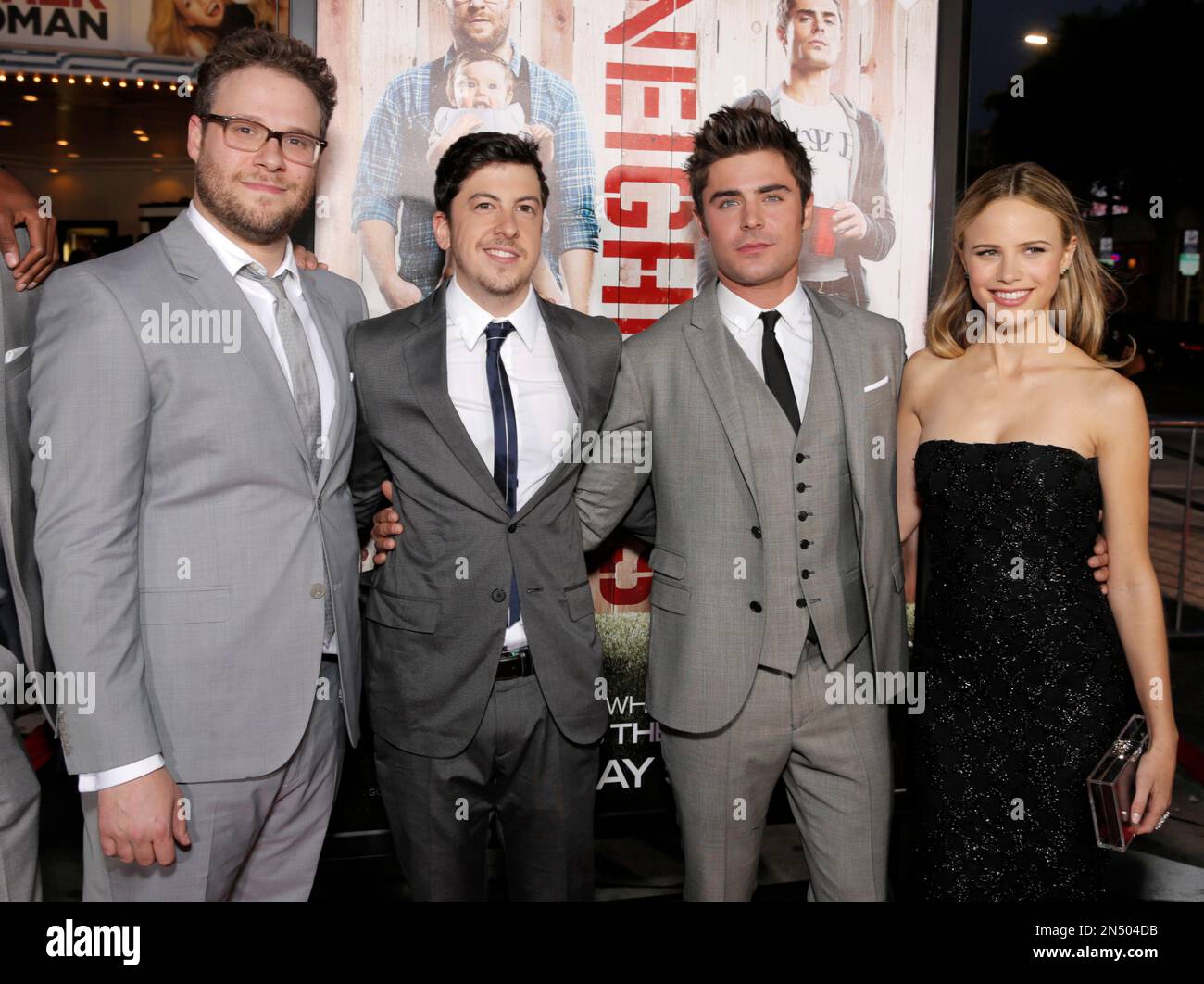 Seth Rogen and from left, Christopher Mintz-Plasse, Zac Efron and ...