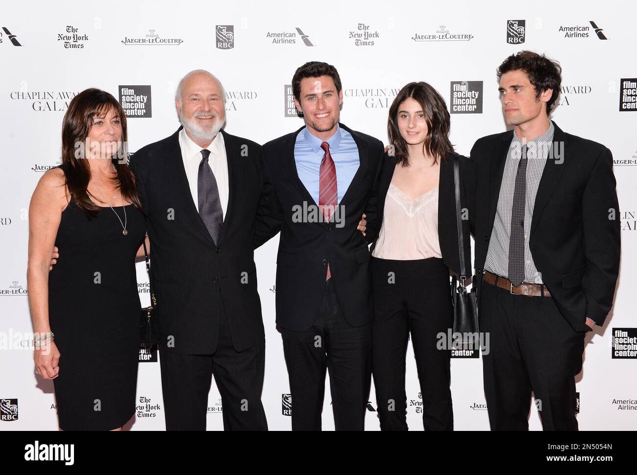 Honoree Rob Reiner poses with his wife Michele and children Nick, Romy ...
