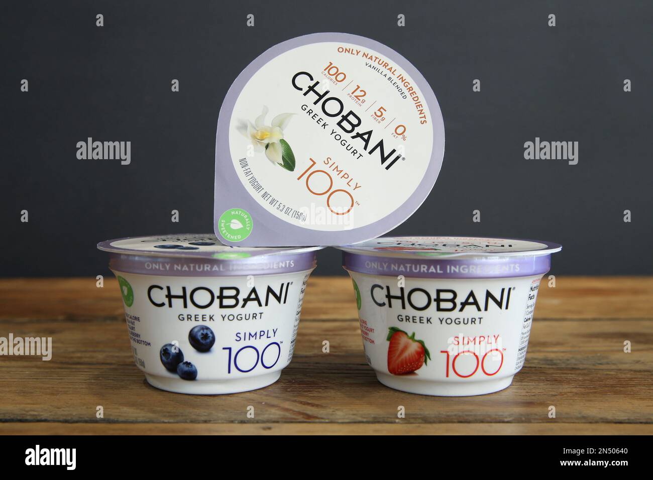 Chobani Simply 100 Greek Yogurt at the Chobani SoHo Café on Thursday, April 24, 2014, in New ...