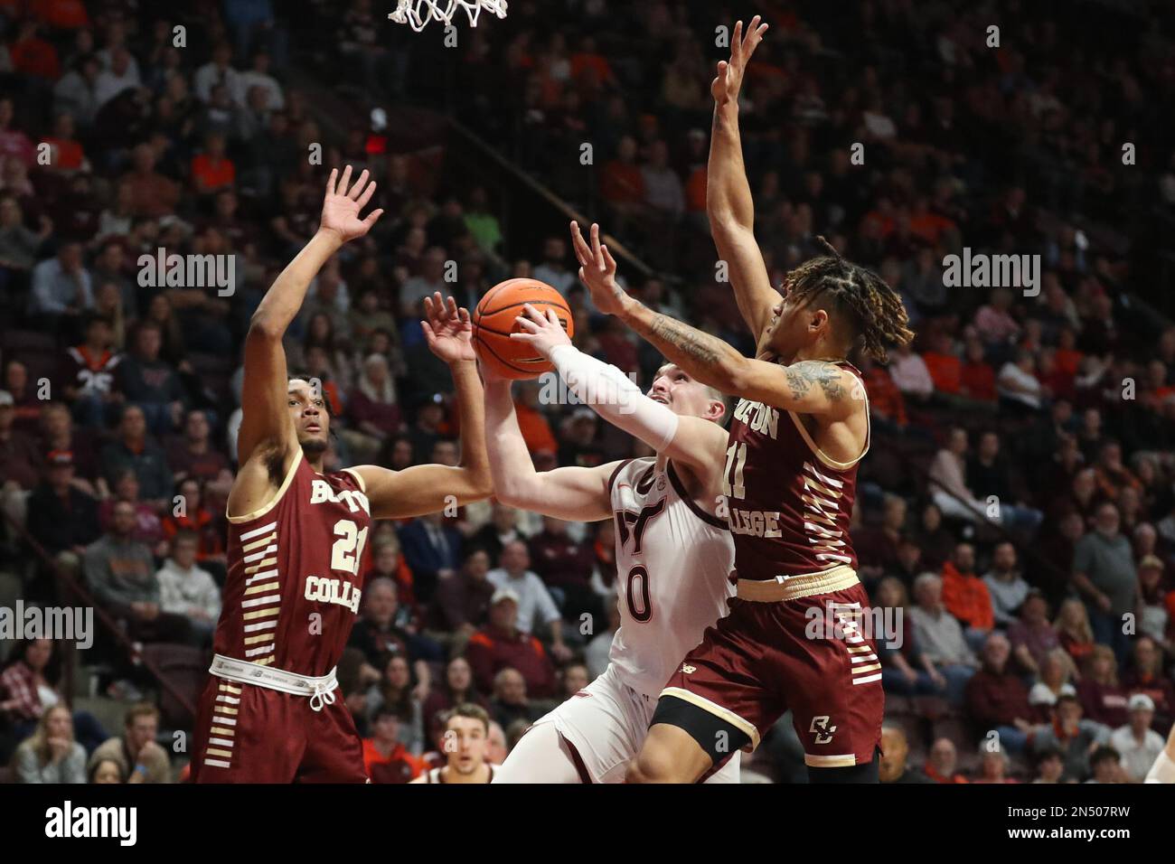 Blacksburg, Virginia, USA. 8th Feb, 2023. Virginia Tech Hokies guard ...