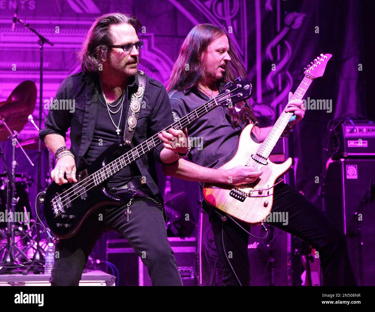 Kip Winger and Reb Beach of the rock band Winger perform in concert ...
